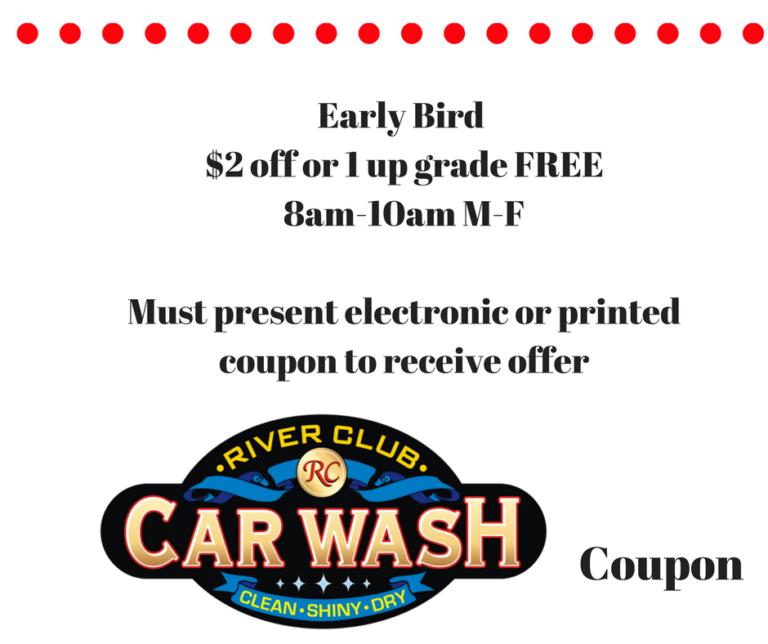 Monthly Promotion | River Club Car Wash